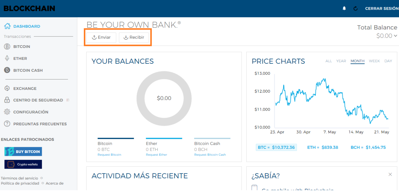 Envía y recibe Bitcoins con tu Blockchain Wallet